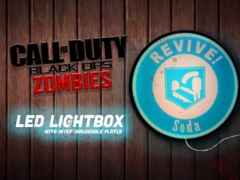 Call of Duty Zombies Quick-Revive-Getränke-Leuchtkasten/Wandbild von ...