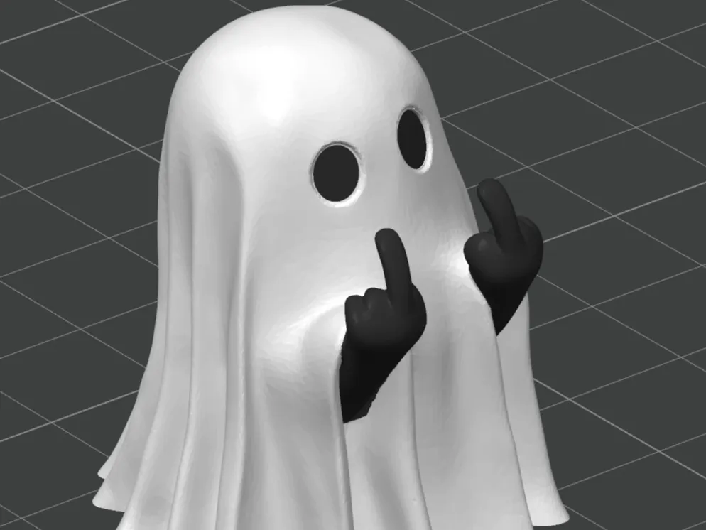 Ghost halloween middle finger by teo84_chan MakerWorld: Download Free ...