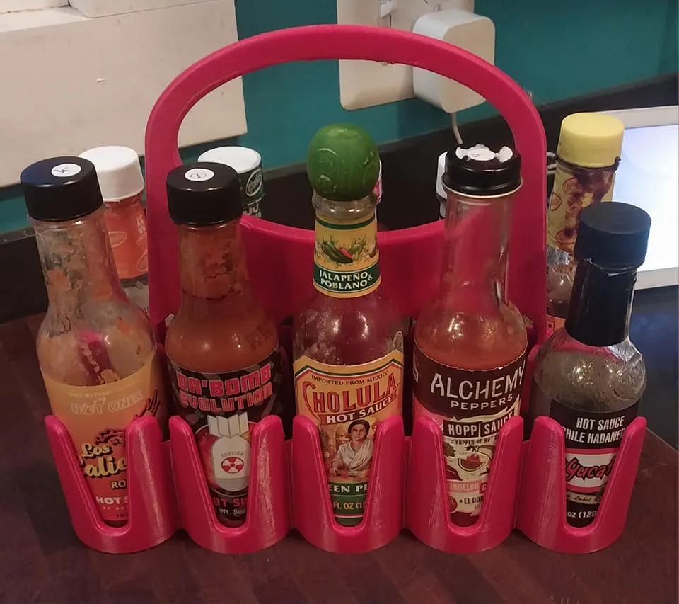 Hot Sauce Caddy, 10 bottles by skyrippersystems MakerWorld: Download ...