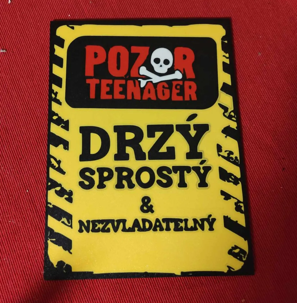 Cedule - Pozor teenager by michal0082 - MakerWorld