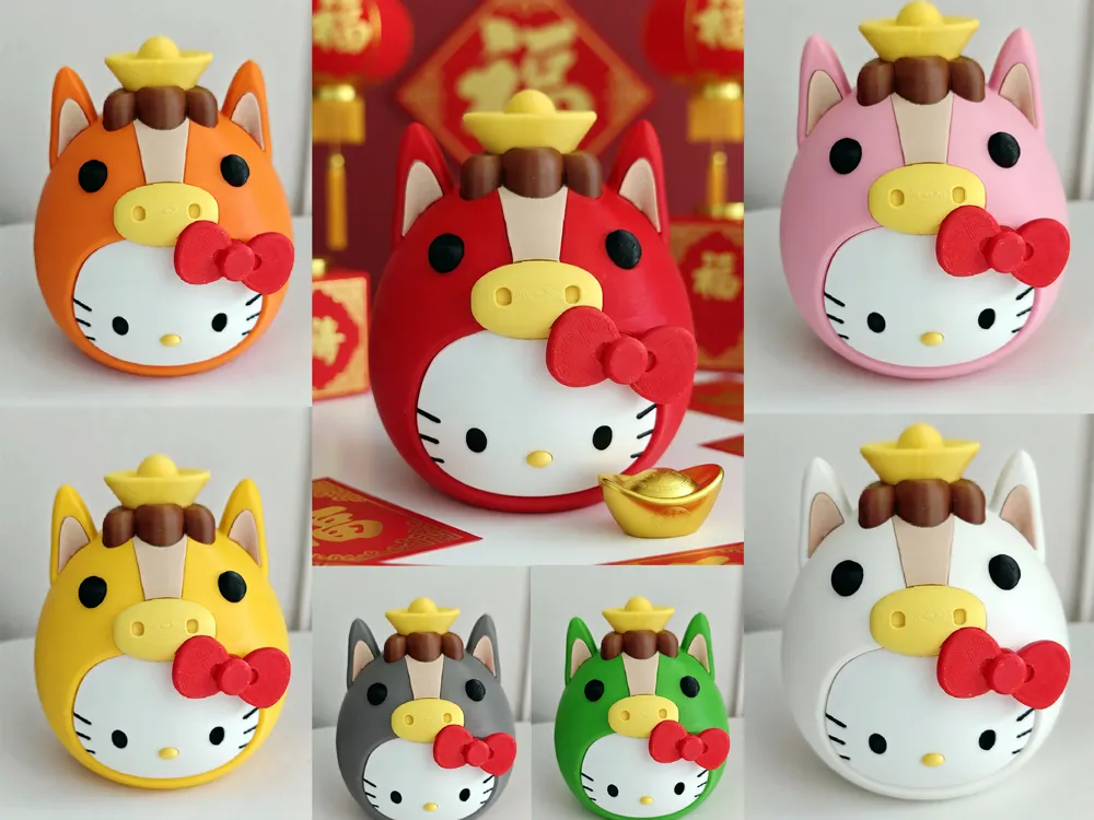 Instant Fortune Lucky Cat Hello Kitty Year of the Horse Cosplay KT Cat ...