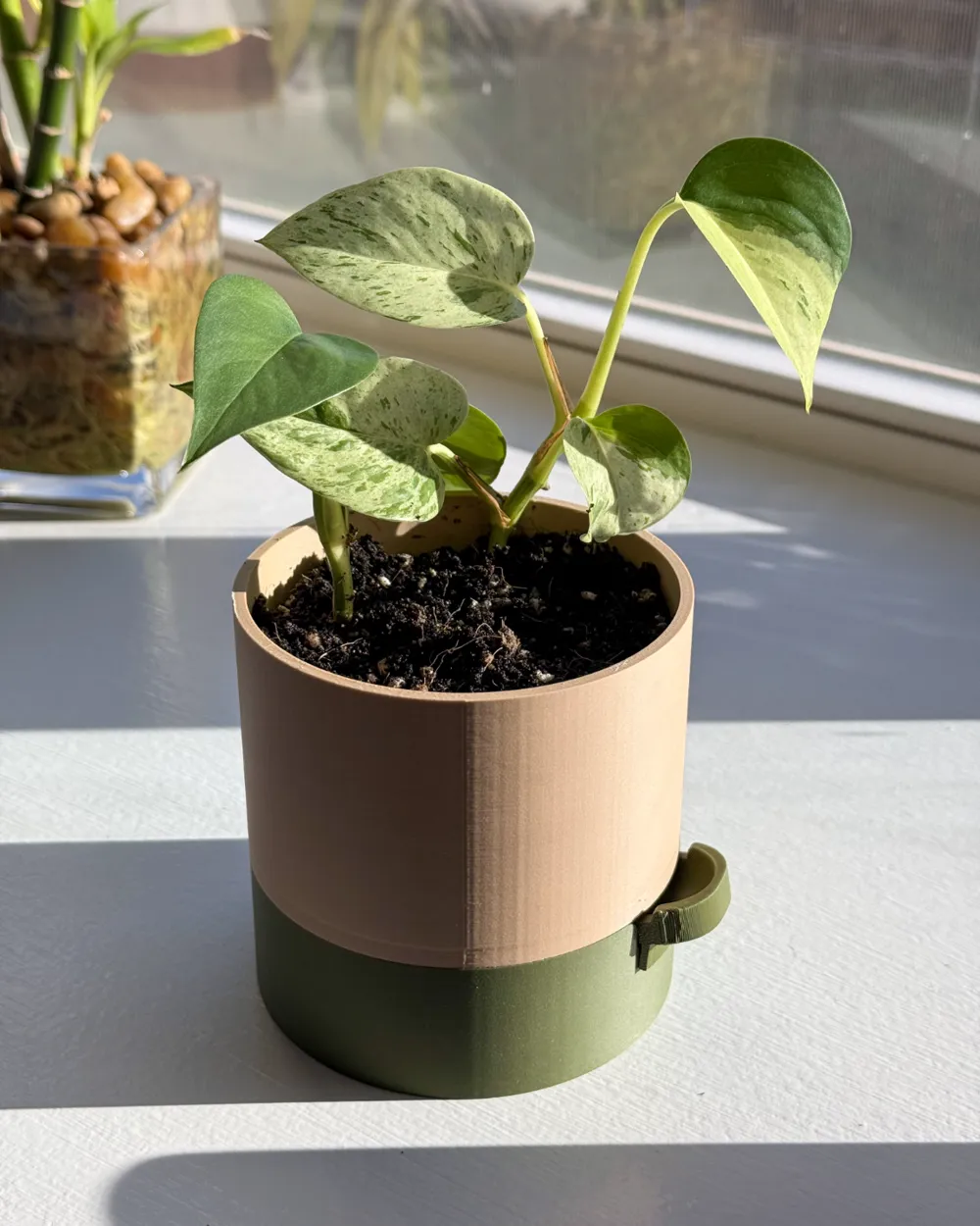 Round Self-Watering Planter (Small) by Christopher Tung MakerWorld: Download Free 3D Models