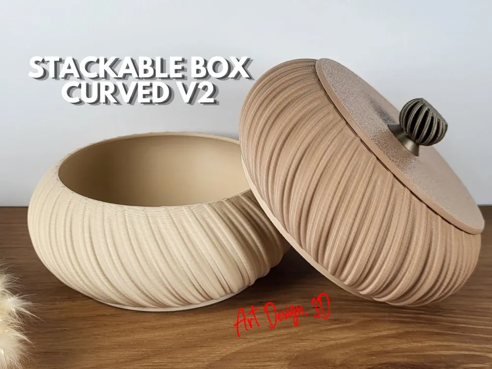 Jewelry Box Stackable Curved V2 by Art Design. 3D MakerWorld: Download Free 3D Models