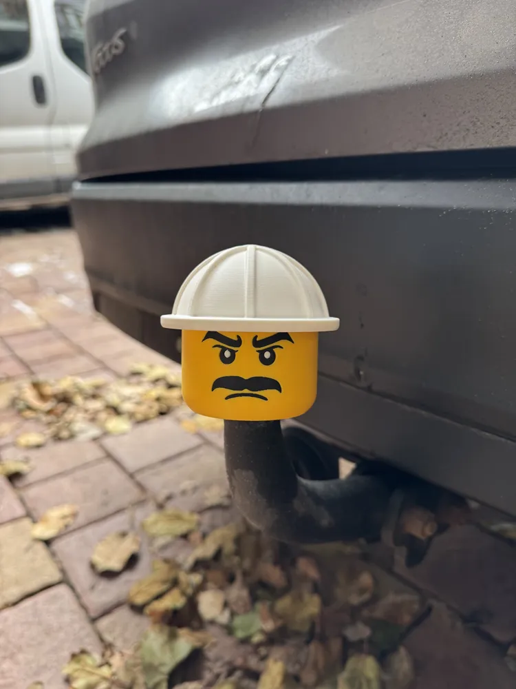 Brick Worker Head Trailer Hitch Cover - Free 3D Print Model - MakerWorld