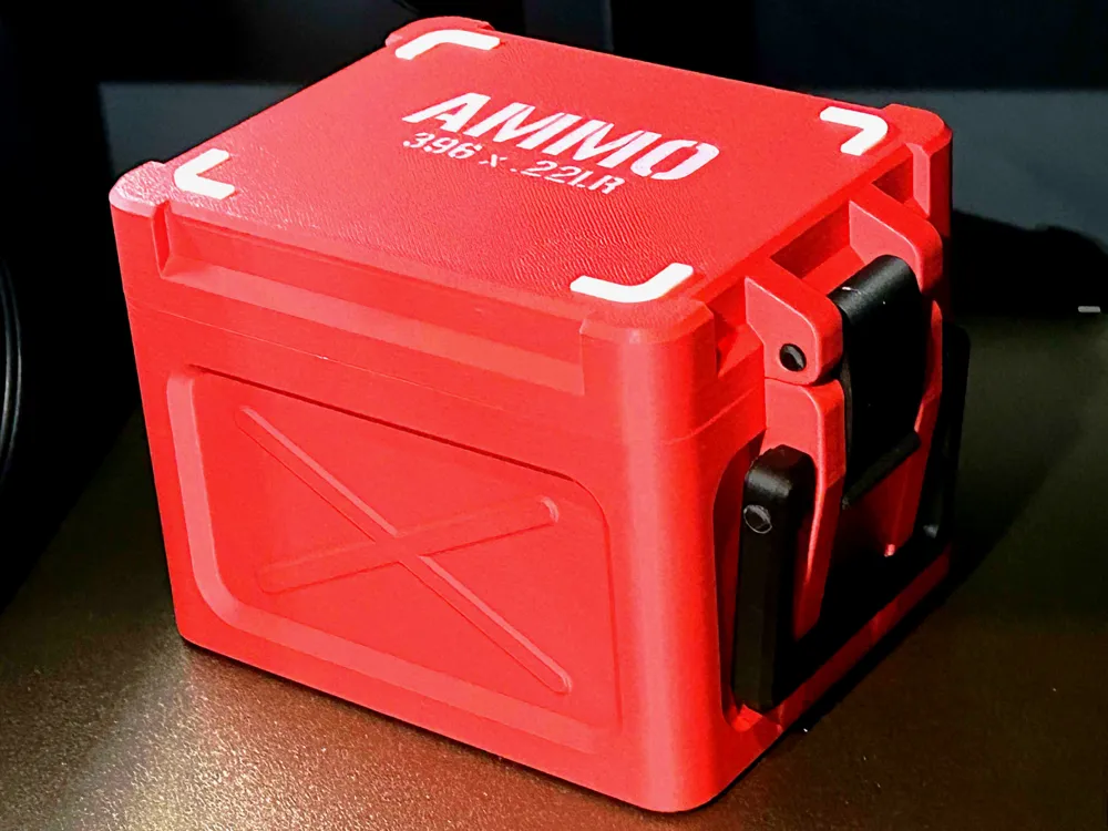 .22 Ammo Storage Box with Handle – Compact - Free 3D Print Model ...