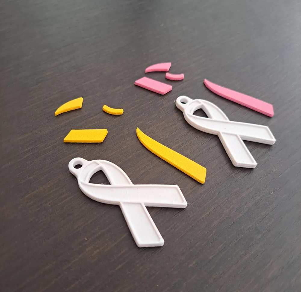 cancer ribbon keychain - Free 3D Print Model - MakerWorld