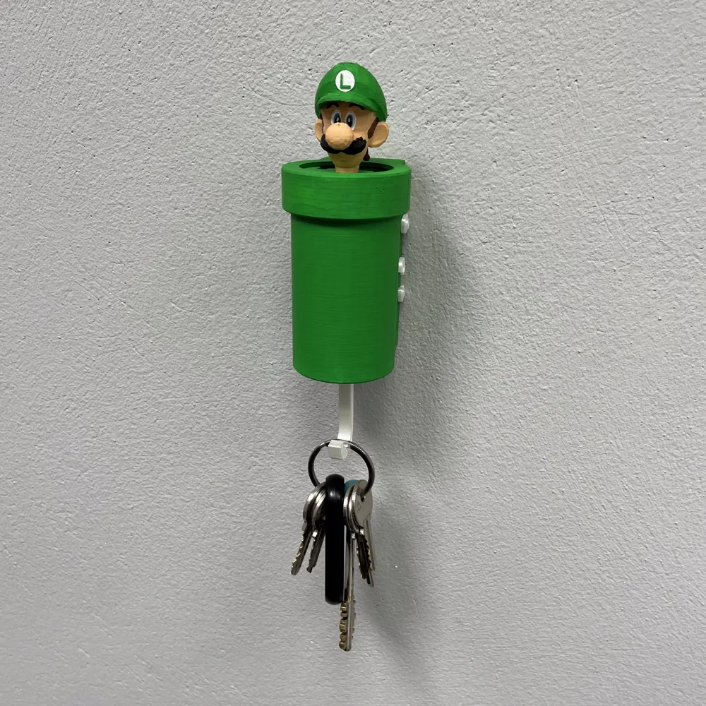 Super Mario Pipe Key Hanger - Luigi - Free 3D Print Model - MakerWorld