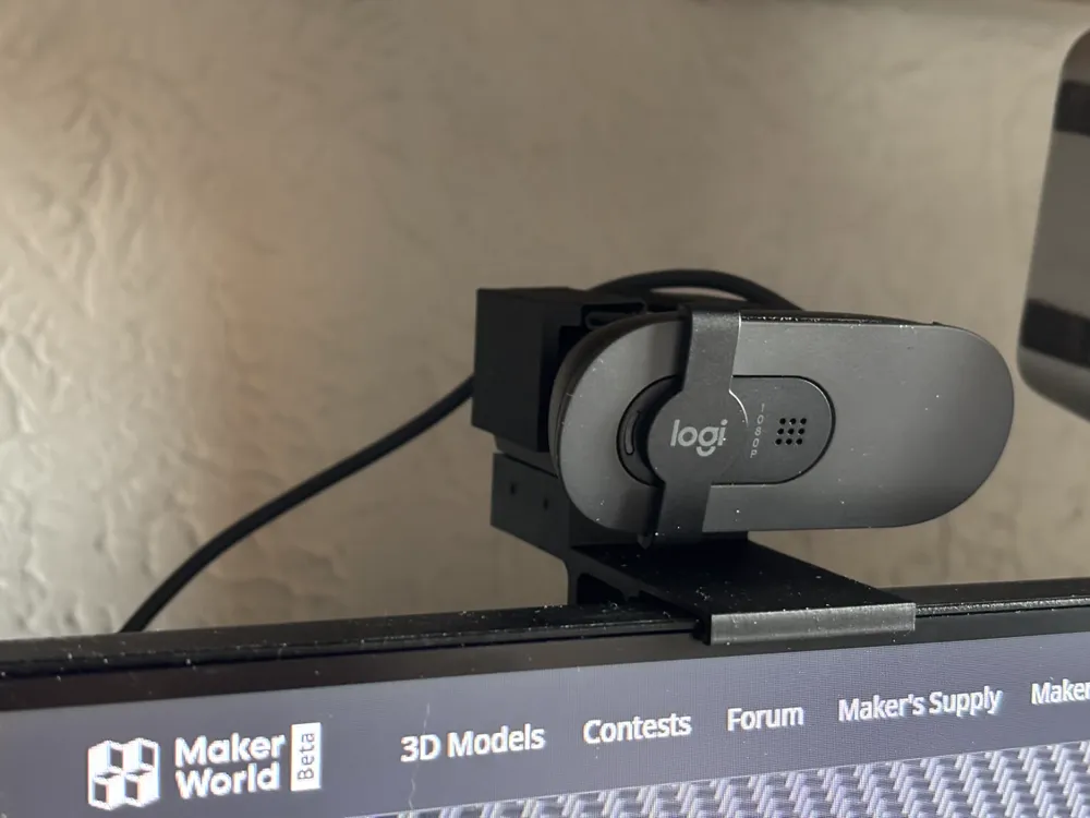 Webcam Logi Brio 100 stand for slim edge monitor by Bruno_71 MakerWorld ...