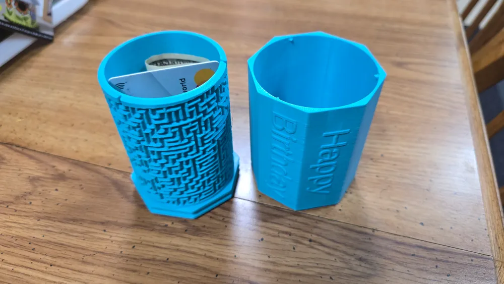Happy Birthday Gift Tube Maze - Free 3D Print Model - MakerWorld