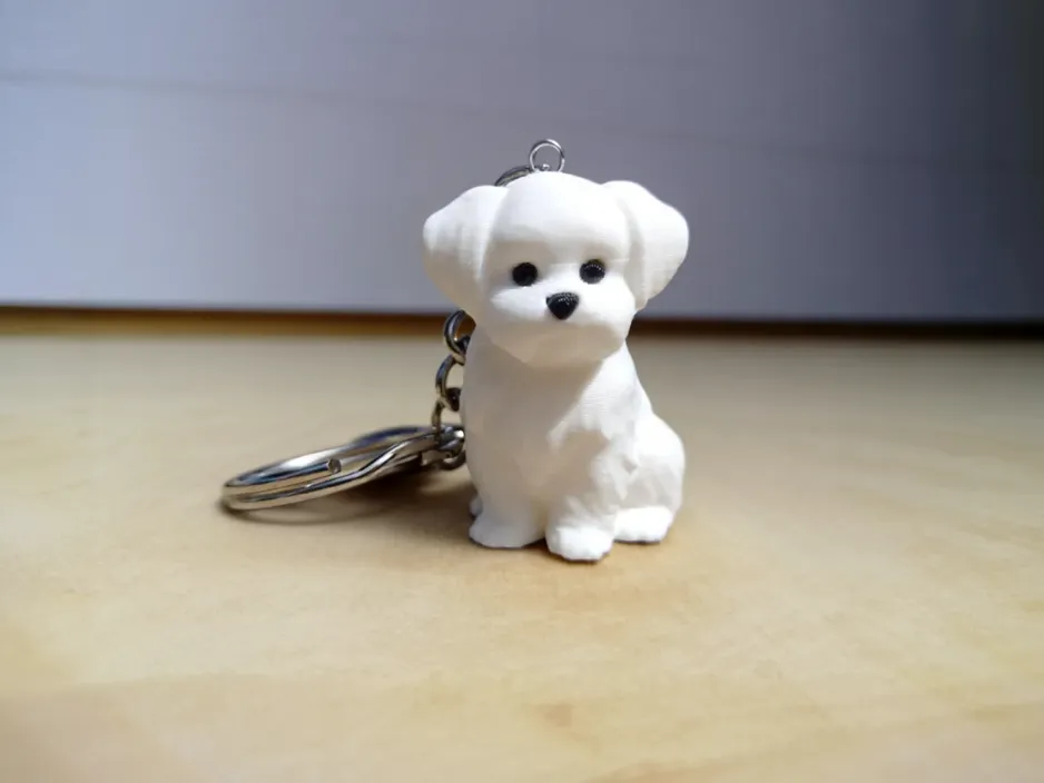 Maltese Puppy - Keychain Edition - Free 3D Print Model - MakerWorld