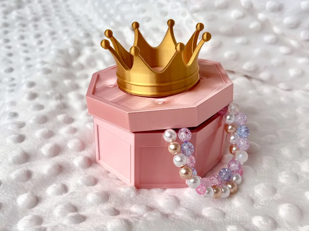Princess Crown Jewelry Box [NO AMS] - Free 3D Print Model - MakerWorld