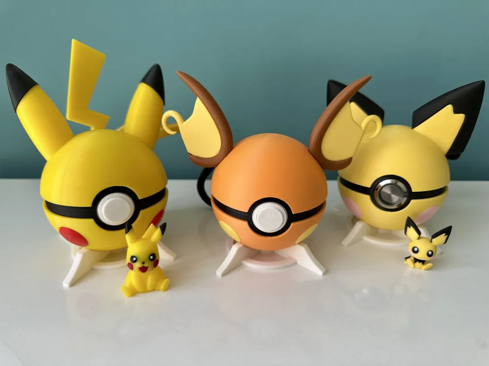 Raichu Ball - Pokemon - Pokeball Functional - Free 3D Print Model ...