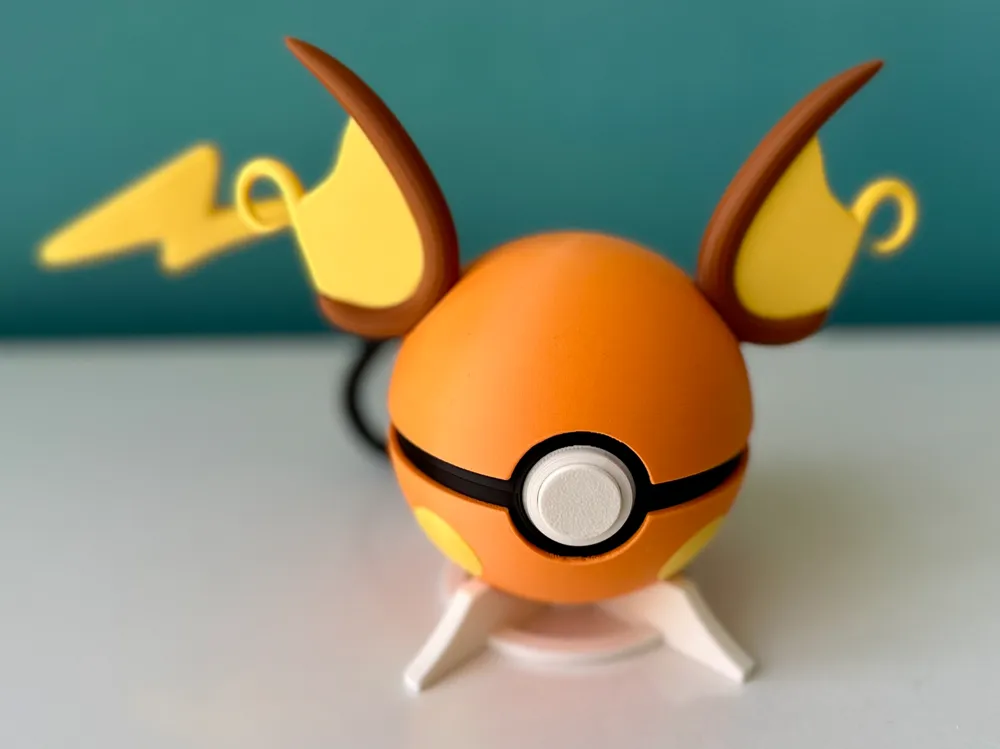 Raichu Ball - Pokemon - Pokeball Functional - Free 3D Print Model ...
