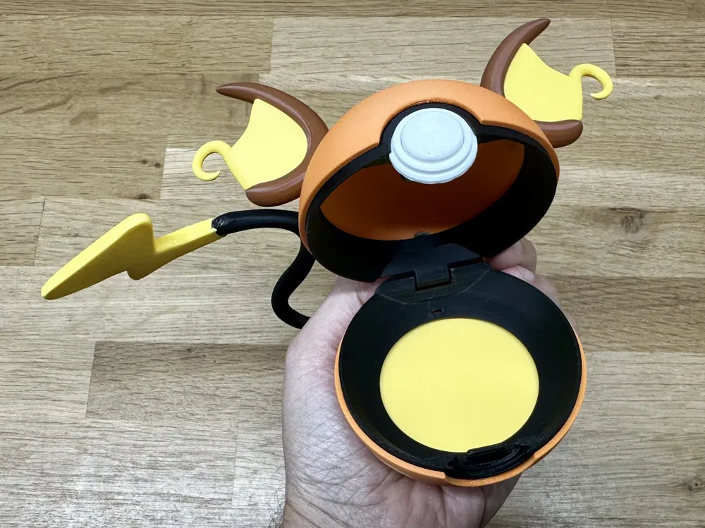 Raichu Ball - Pokemon - Pokeball Functional - Free 3D Print Model ...