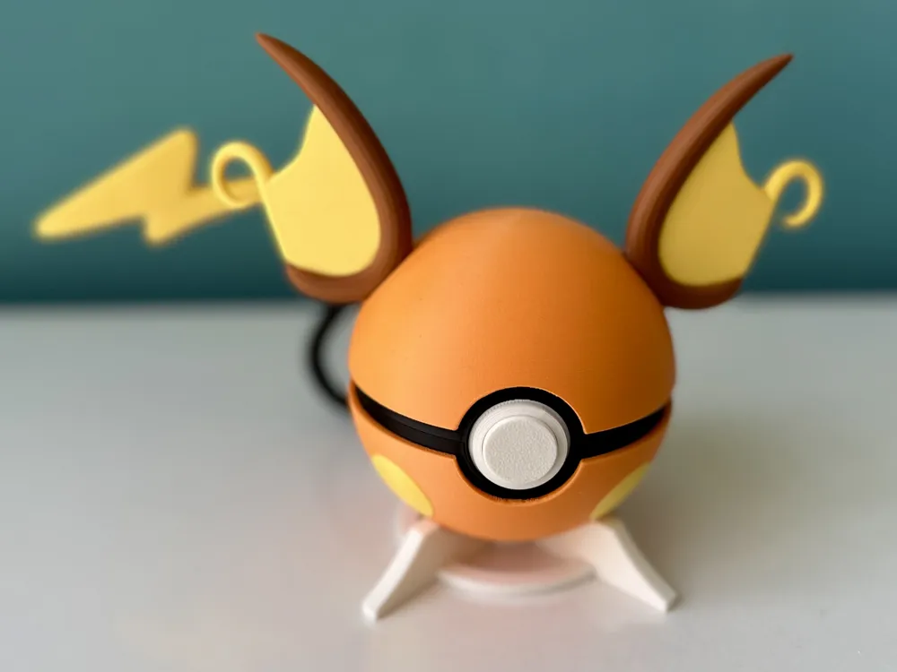 Raichu Ball - Pokemon - Pokeball Functional - Free 3D Print Model ...