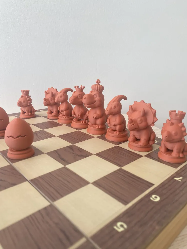 Dino Chess(Q_Craft) - Free 3D Print Model - MakerWorld
