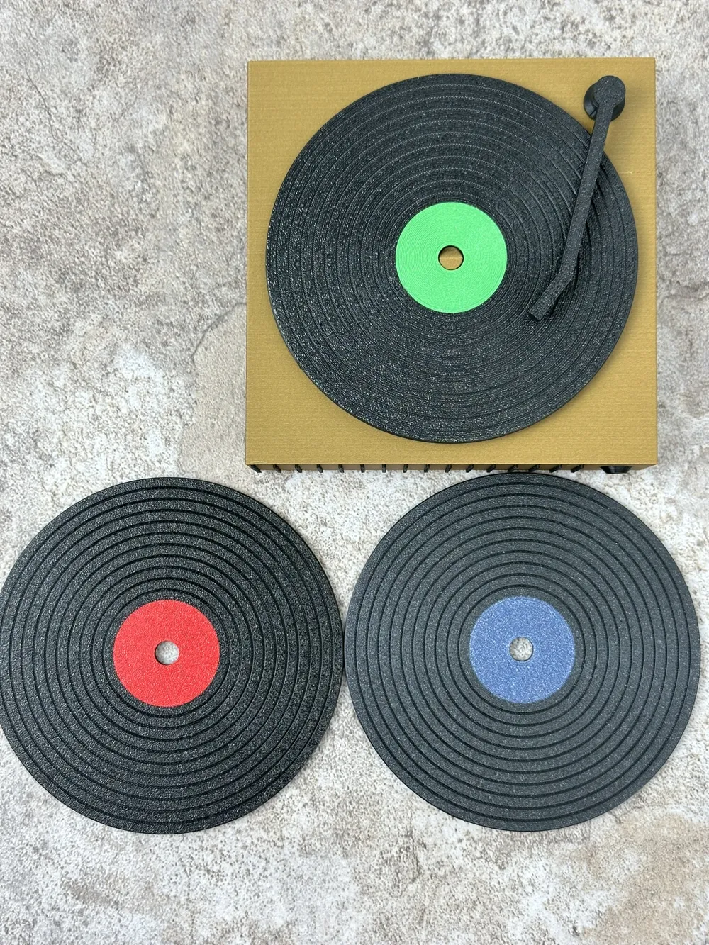 Vinyl Record Coaster + Display Set by zoroseerus - MakerWorld