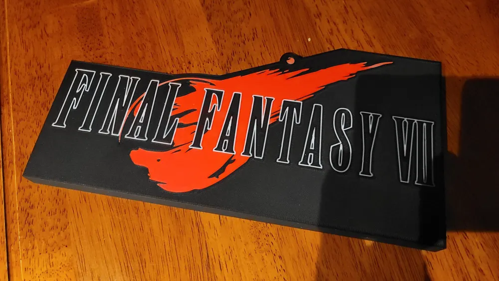 Final Fantasy VII 7 FFVII lightbox and Logo sign by Cake World - MakerWorld