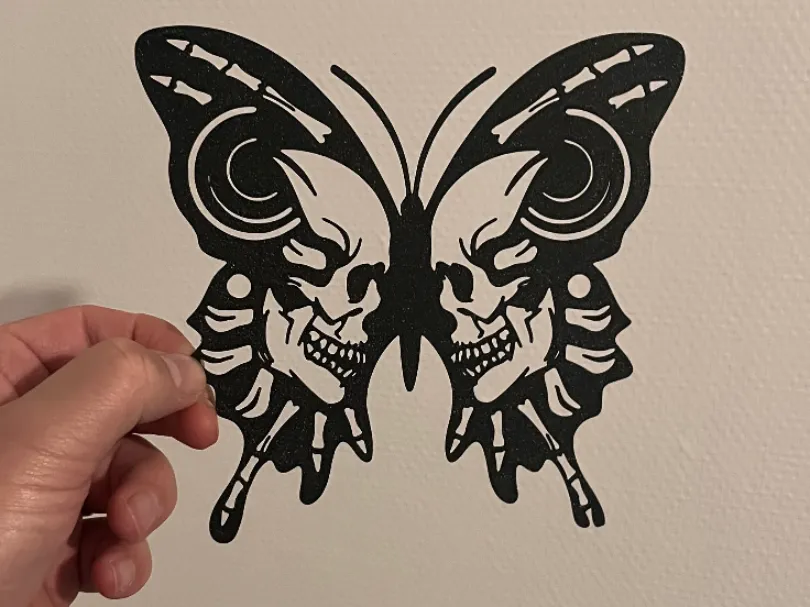Wall Art - Butterfly and Skull - Free 3D Print Model - MakerWorld