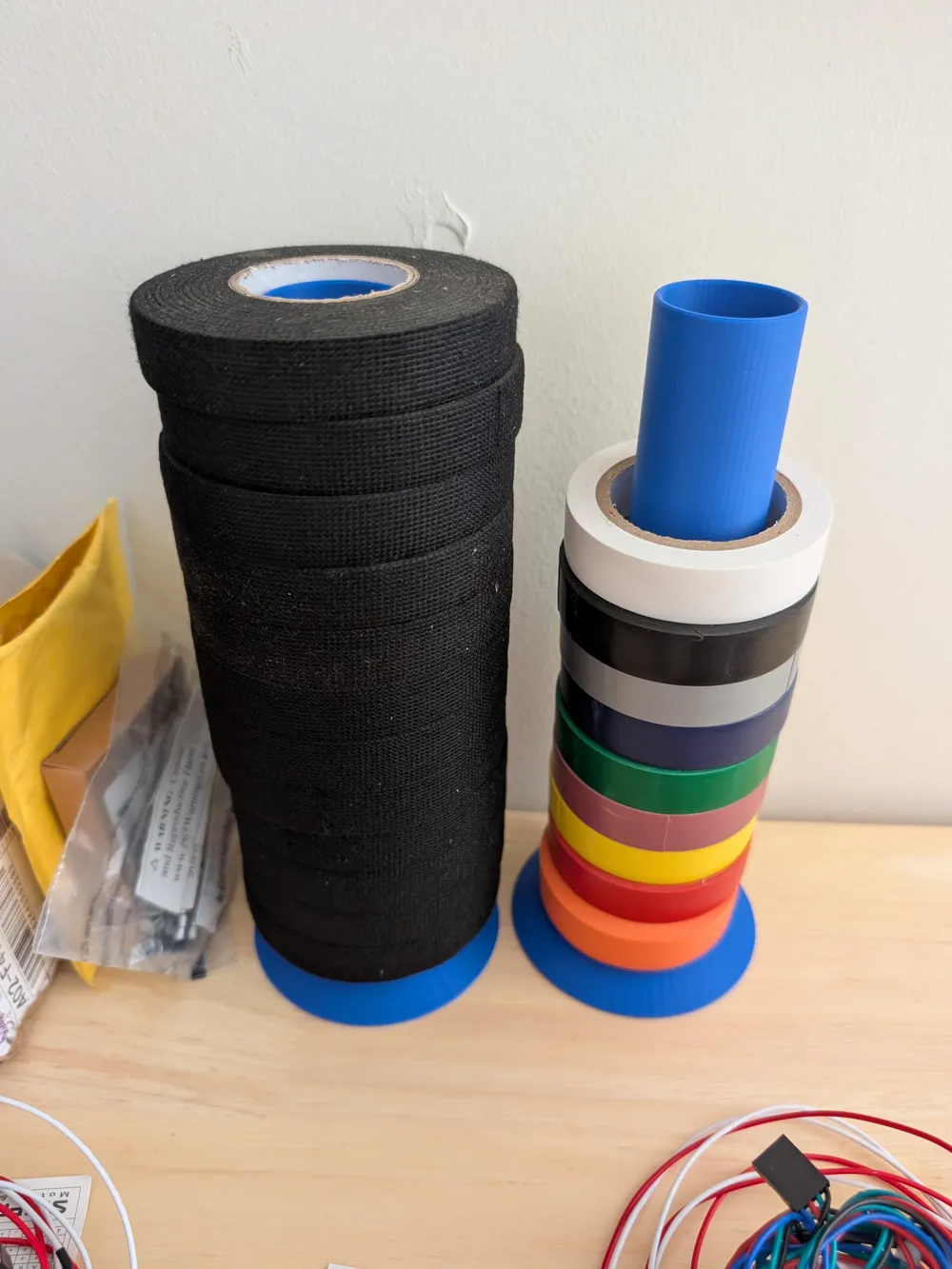 Standing Cylindrical Tape and Spool Holder - Free 3D Print Model ...