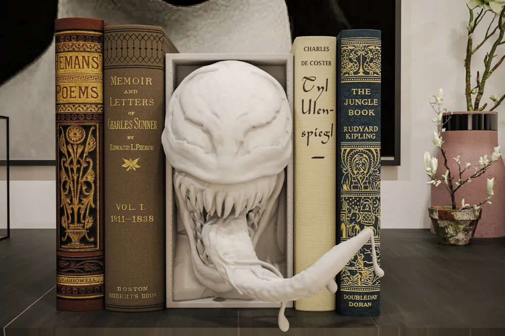 Venom Book Nook and Wall Mount - Free 3D Print Model - MakerWorld