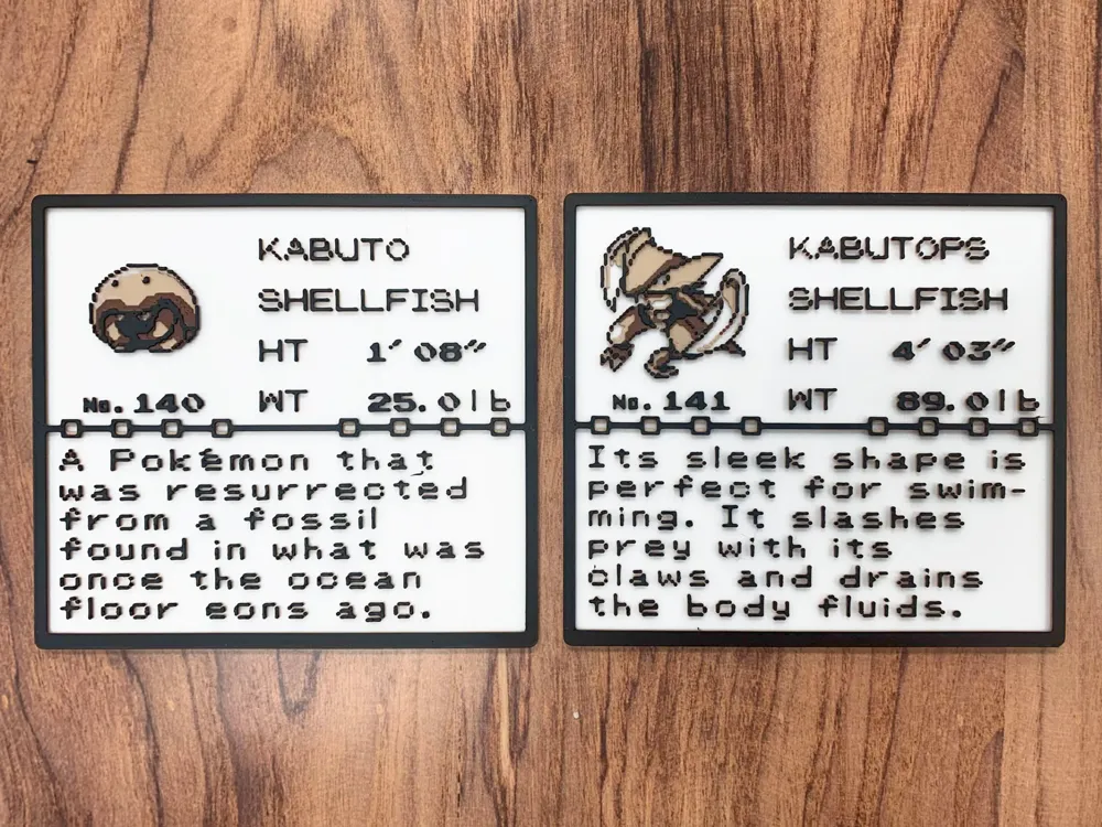 Pokemon Pokedex Kabuto Kabutops by CraftyFox3DMakerWorld: Download Free ...