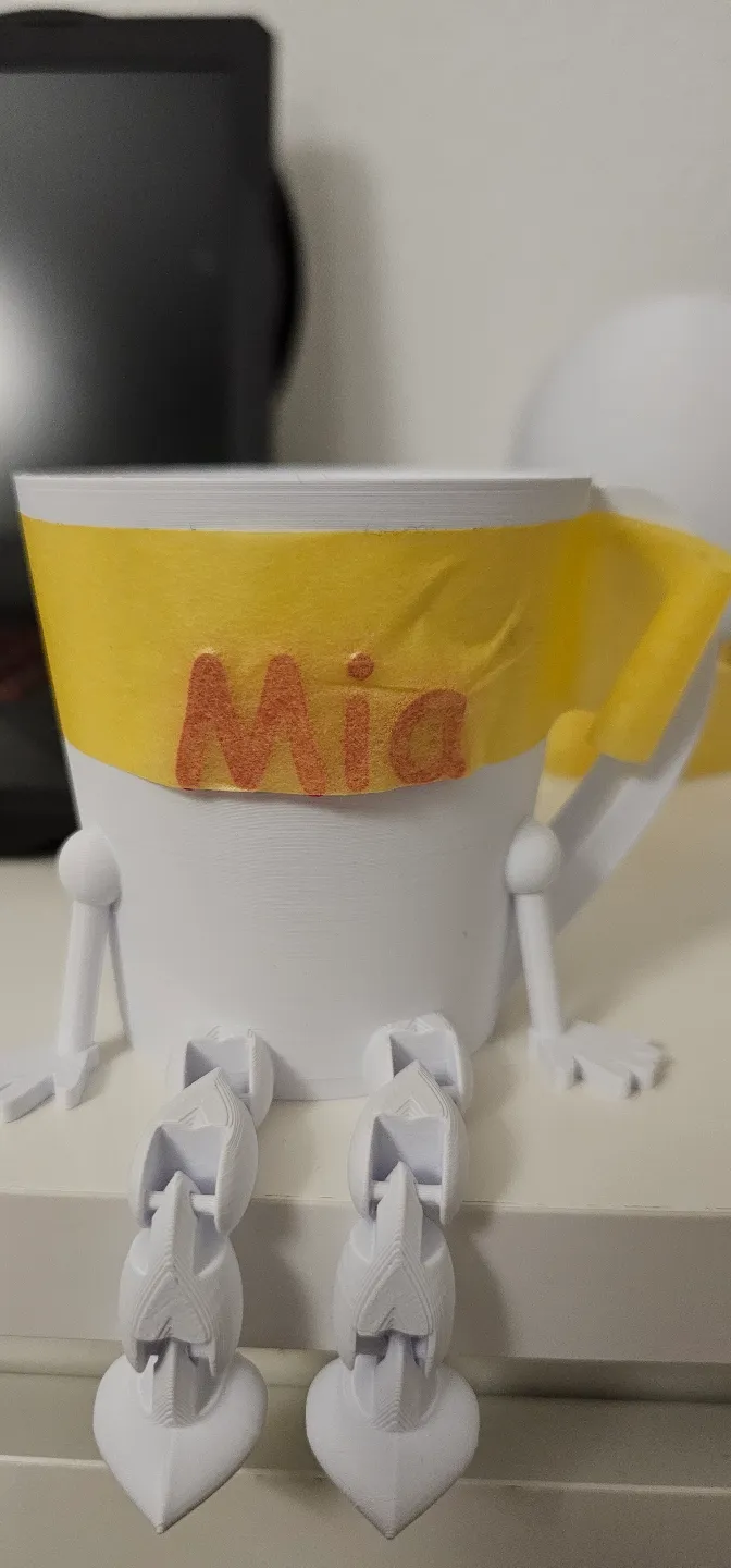 Mug, cup whit flexi legs with feet. Customize name by mixersnk ...