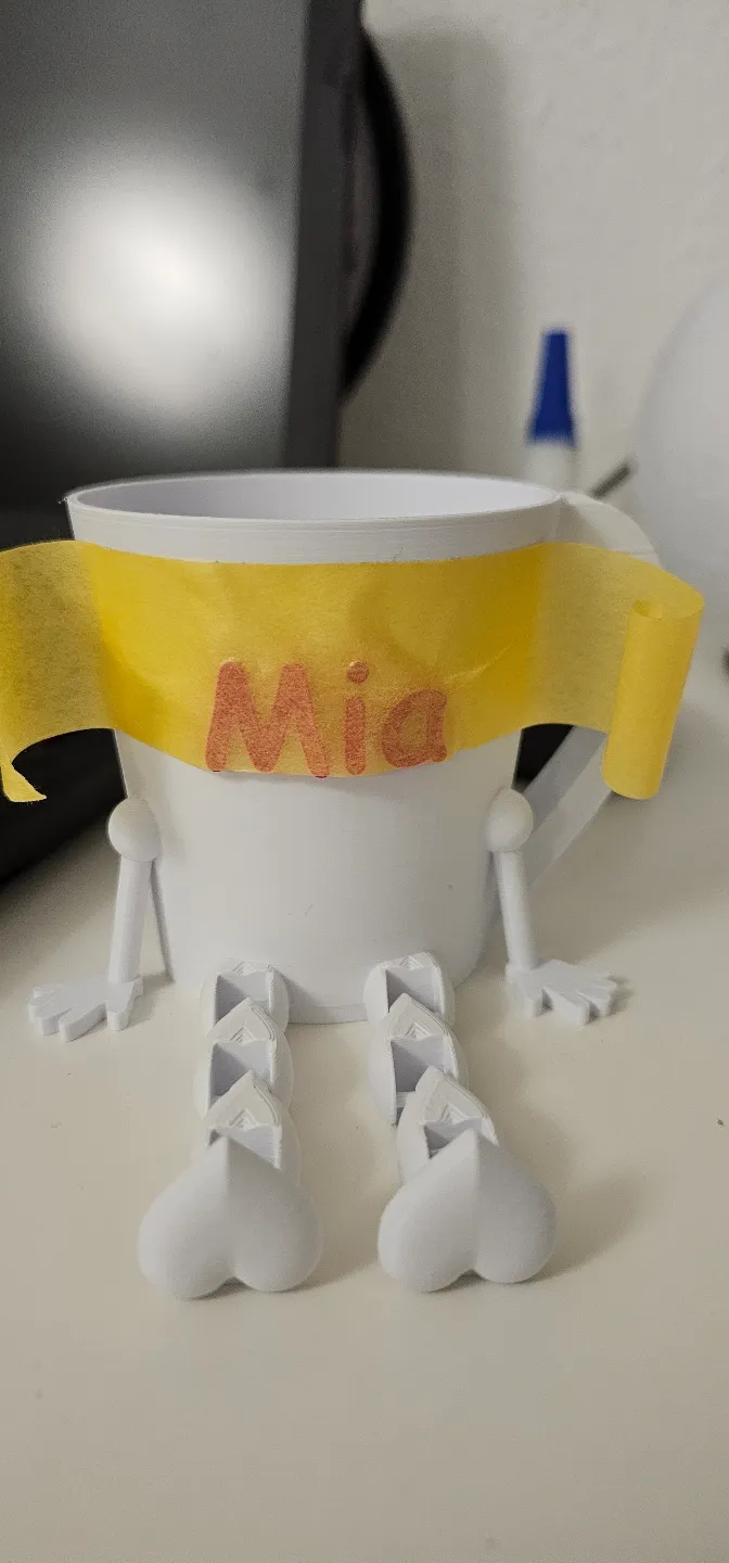 Mug, cup whit flexi legs with feet. Customize name by mixersnk ...
