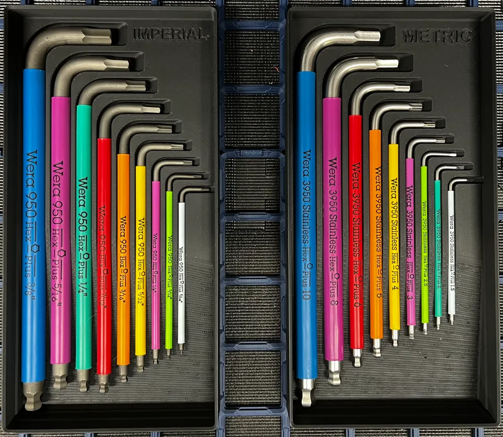 Wera Hex Wrench Set Imperial Gridfinity by JT_311 - MakerWorld