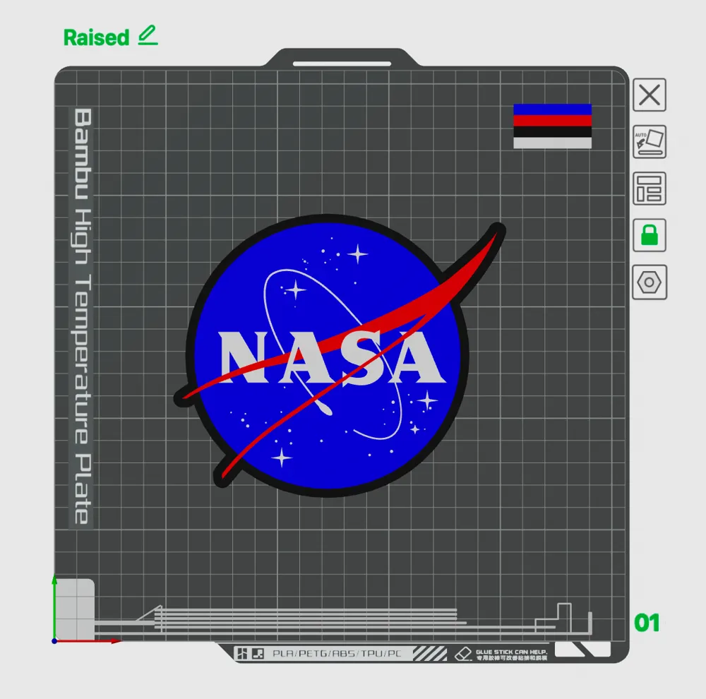 NASA Logo - Raised and Flat Versions by Lilac Rage - MakerWorld