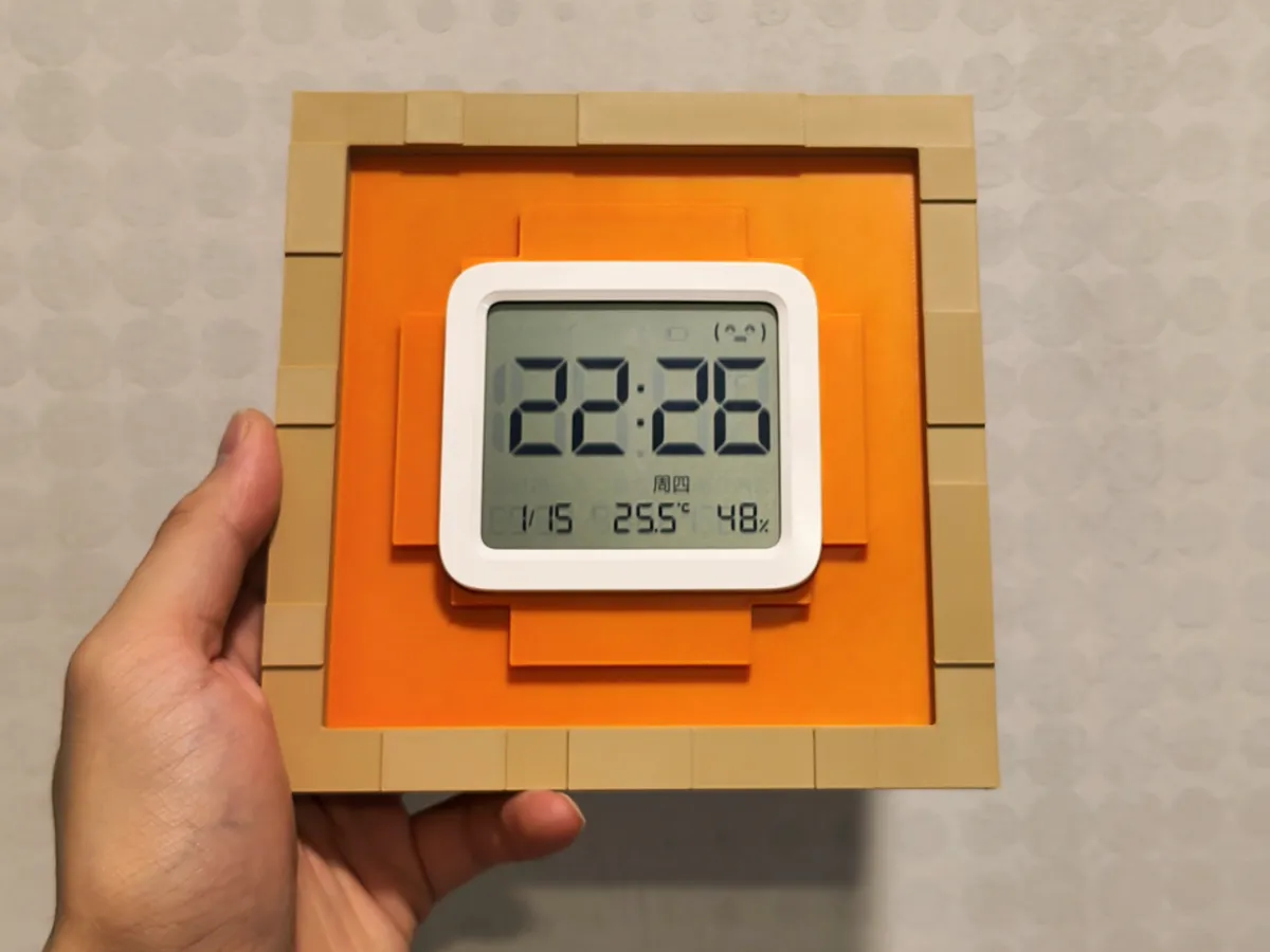 MC物品展示框支架-米家智能温湿度计3 - 免费 3D 打印模型 - MakerWorld