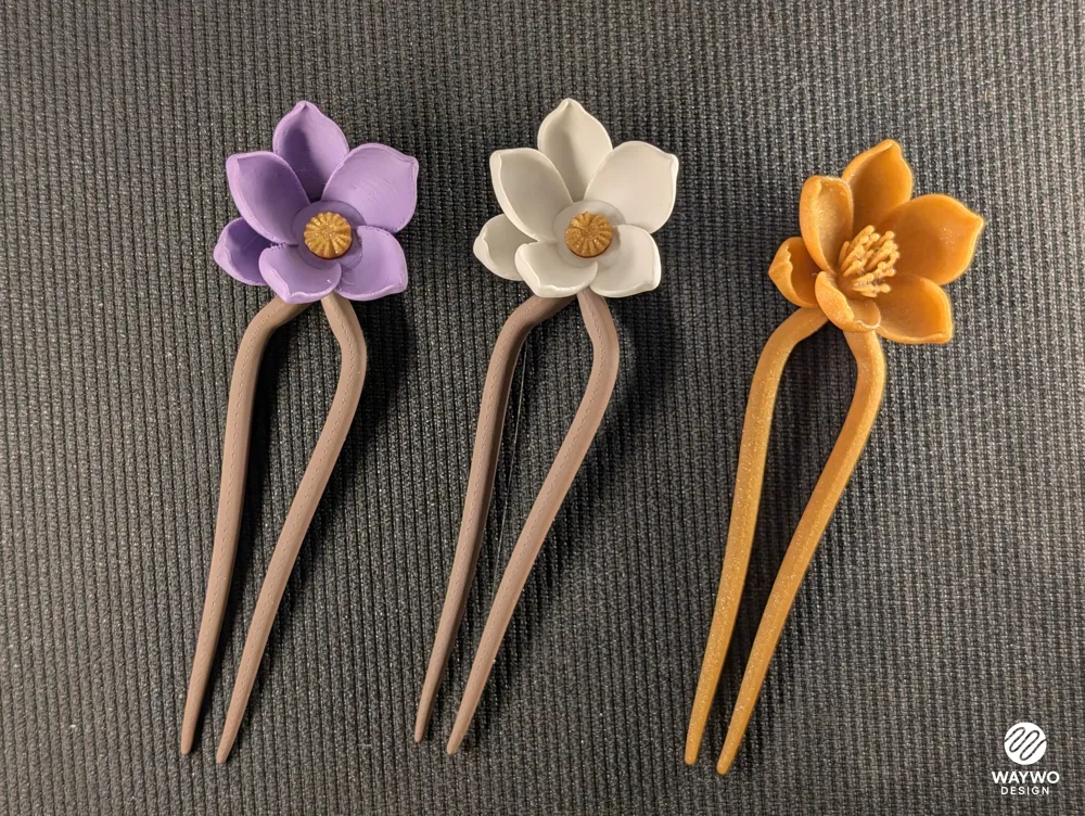 Hair Pin | Flower - Free 3D Print Model - MakerWorld