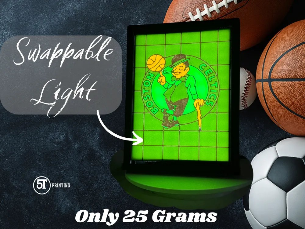 Boston Celtics light (swappable glass) - Free 3D Print Model - MakerWorld