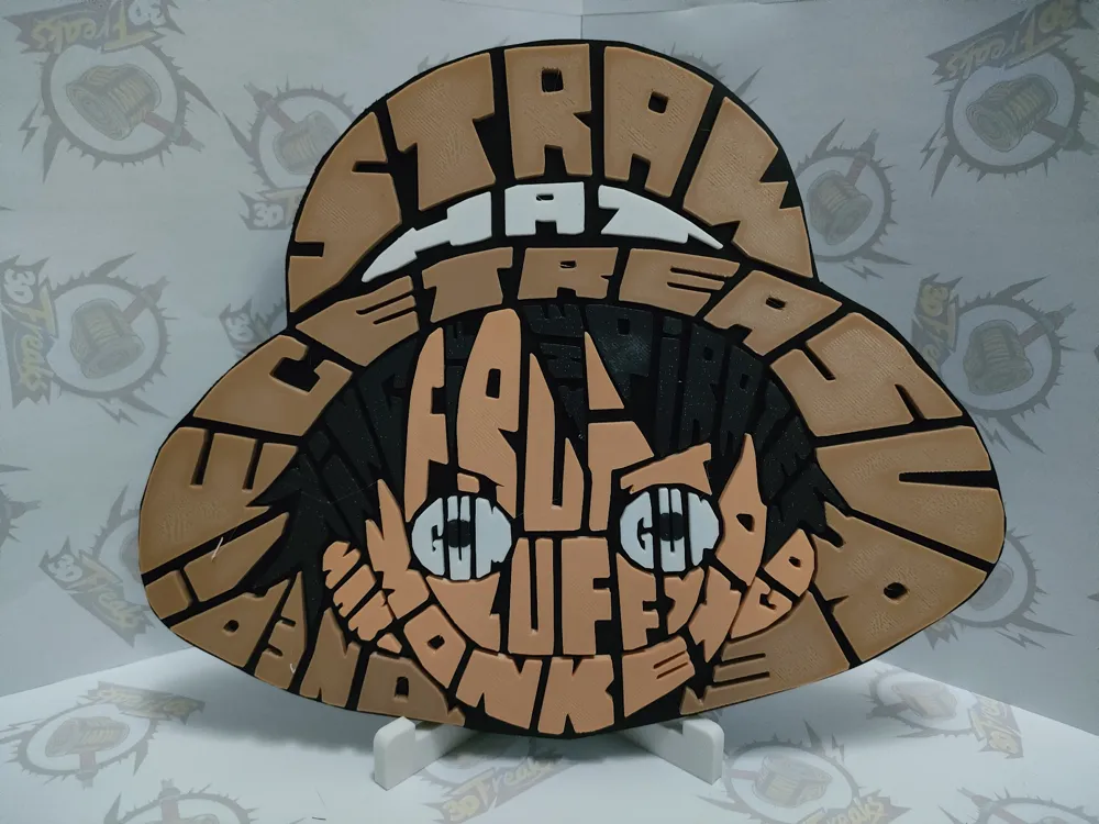 Luffy Head - One Piece - Calligram Wallart by kraciboy - MakerWorld