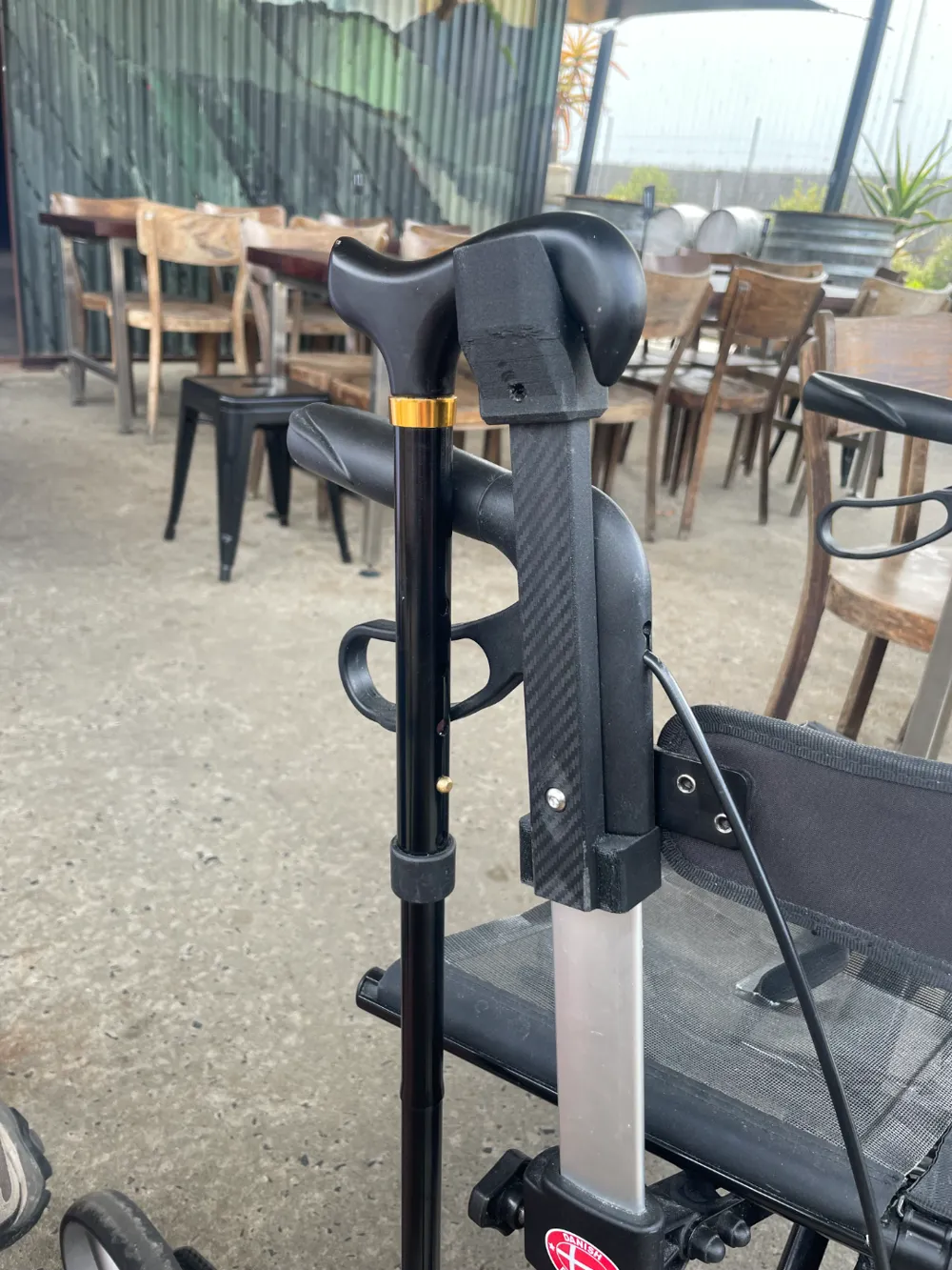 Walking Stick Holder attachment for ASPIRE walking frames by col4444 ...