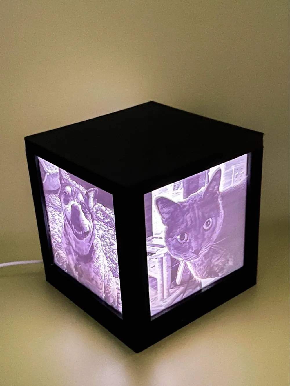 V2 - Wood Light - 110mm Lithophane Cube Frame - Free 3D Print Model ...