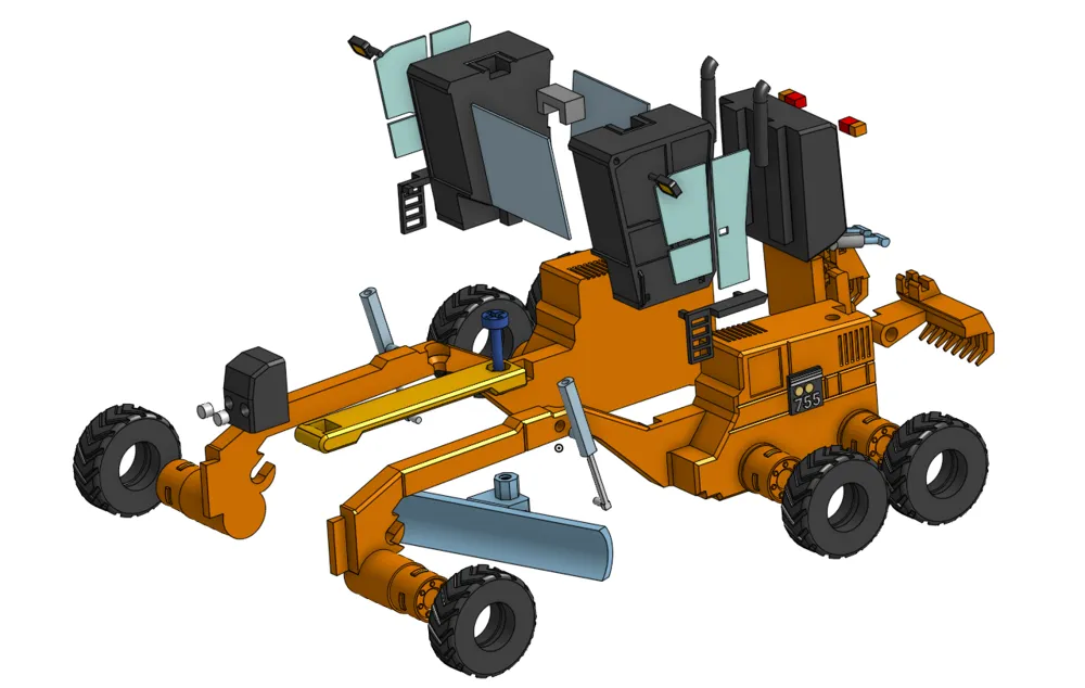 Grader - construction machine - Free 3D Print Model - MakerWorld