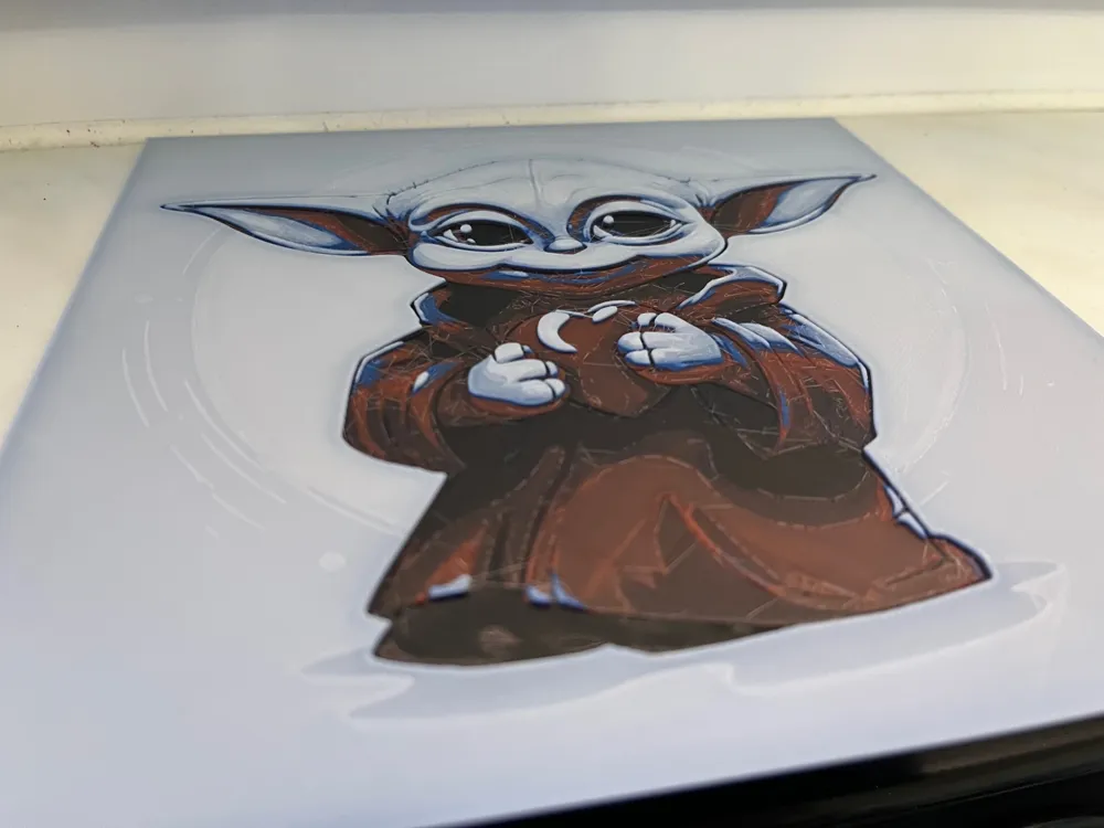 Starwars Grogu Valentine heart Hueforge - 4 colors by MarioB - MakerWorld