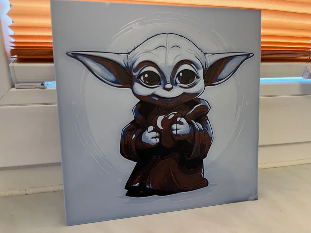 Starwars Grogu Valentine heart Hueforge - 4 colors by MarioB - MakerWorld