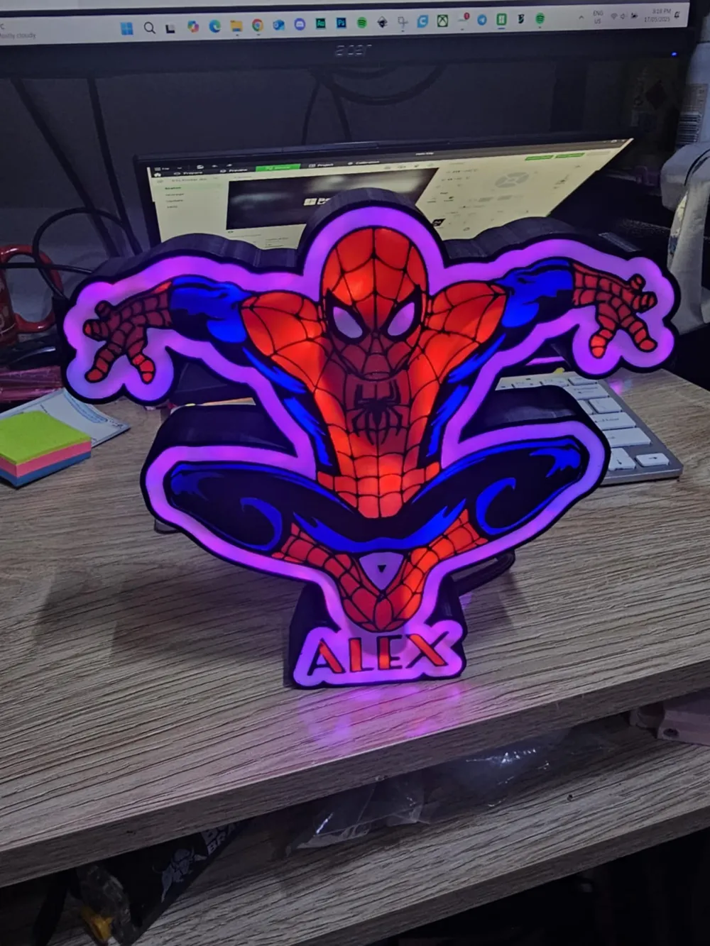 Spiderman with name Lightbox by J.Trognot MakerWorld: Download Free 3D Models