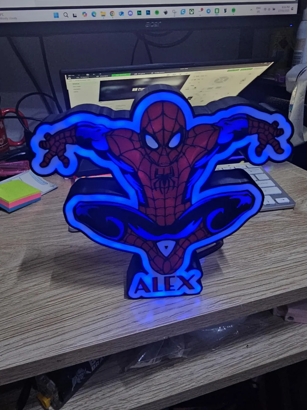 Spiderman with name Lightbox by J.Trognot MakerWorld: Download Free 3D ...