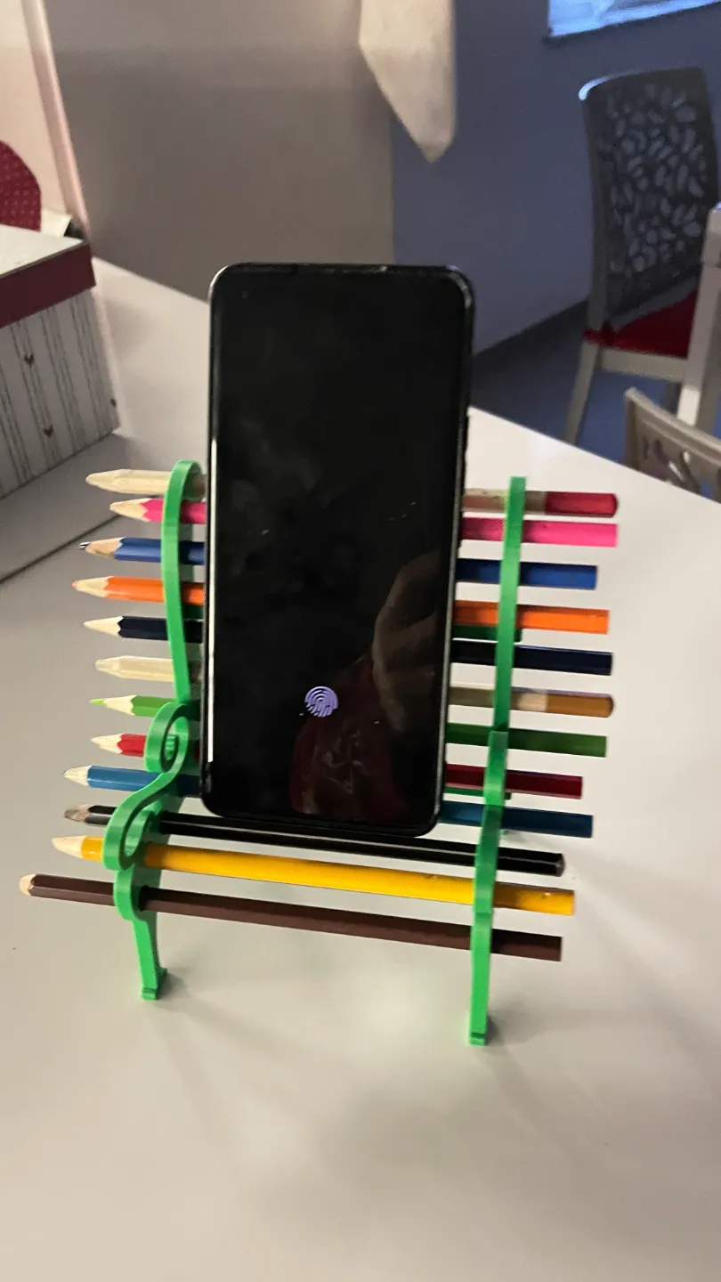 Pencil storage bench phone holder stand by Tala16 - MakerWorld
