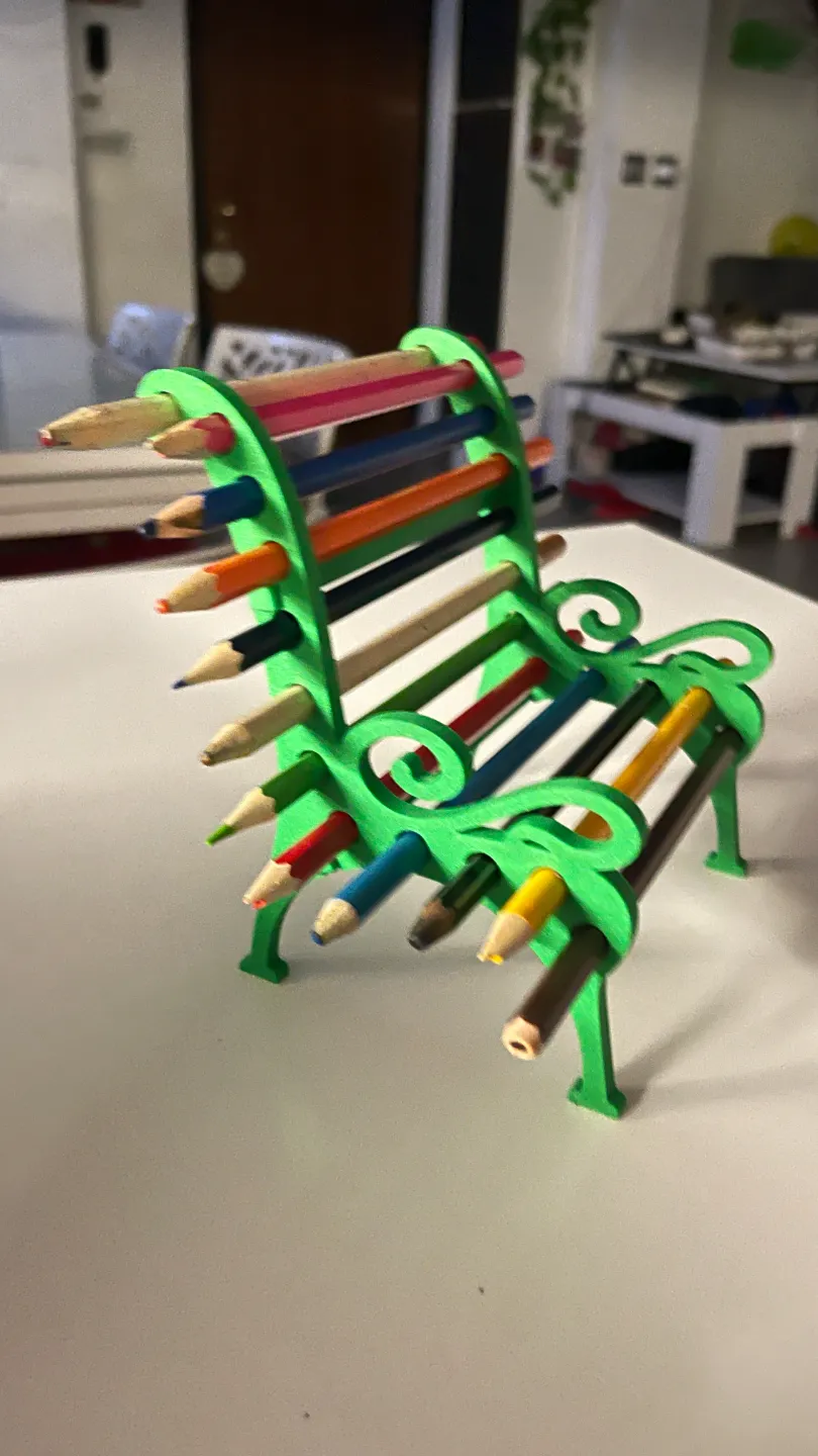 Pencil storage bench phone holder stand by Tala16 - MakerWorld
