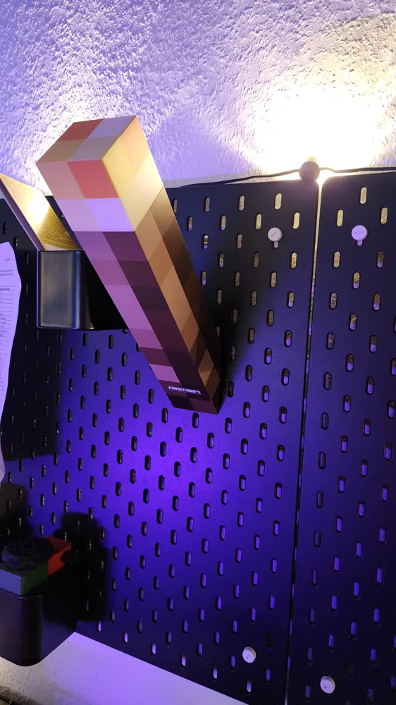 Minecraft Torch Skadis Mount - Free 3D Print Model - MakerWorld