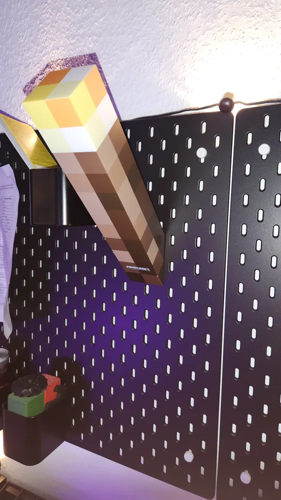 Minecraft Torch Skadis Mount - Free 3D Print Model - MakerWorld