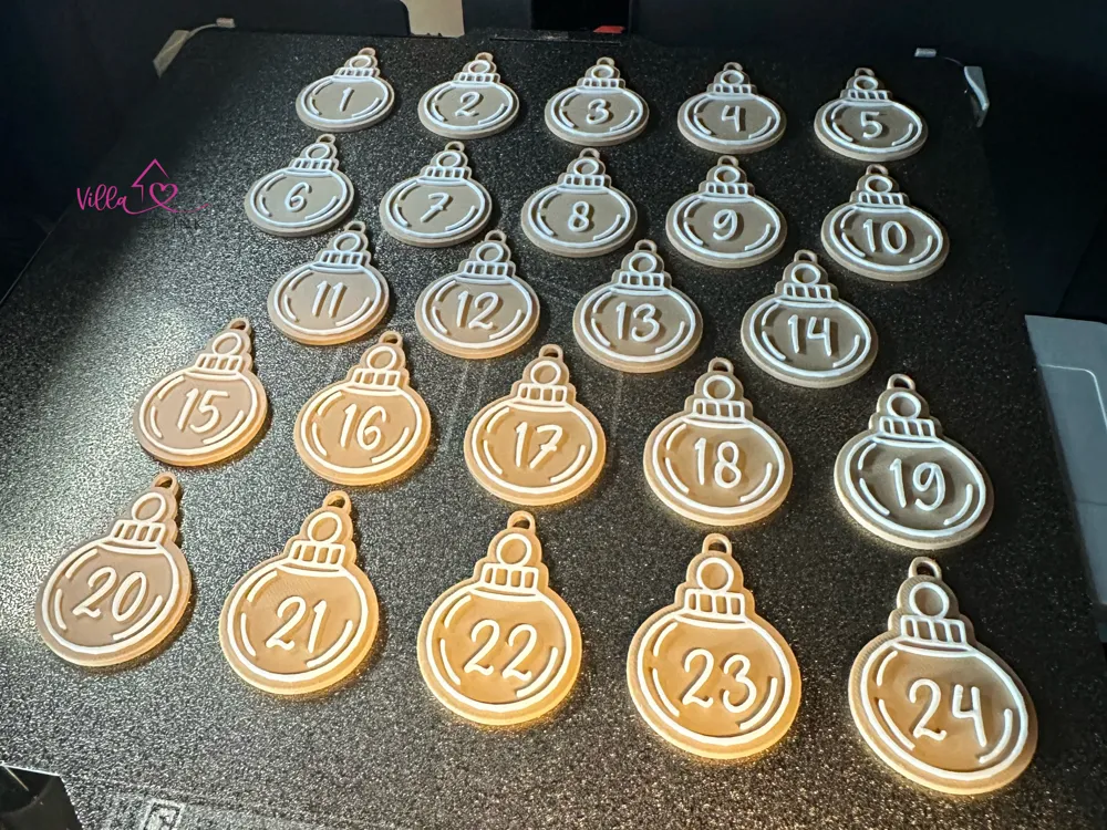 Advent Calendar Numbers Pendant Christmas Bauble - Free 3D Print Model ...