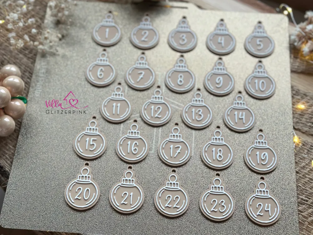 Advent Calendar Numbers Pendant Christmas Bauble - Free 3D Print Model ...