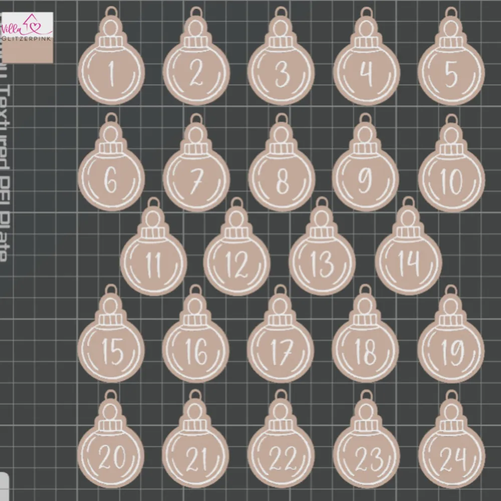 Advent Calendar Numbers Pendant Christmas Bauble - Free 3D Print Model ...