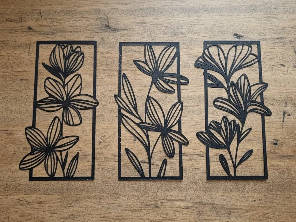 Flower Pattern Bookmarks – Set of 3 Small Designs - Free 3D Print Model ...