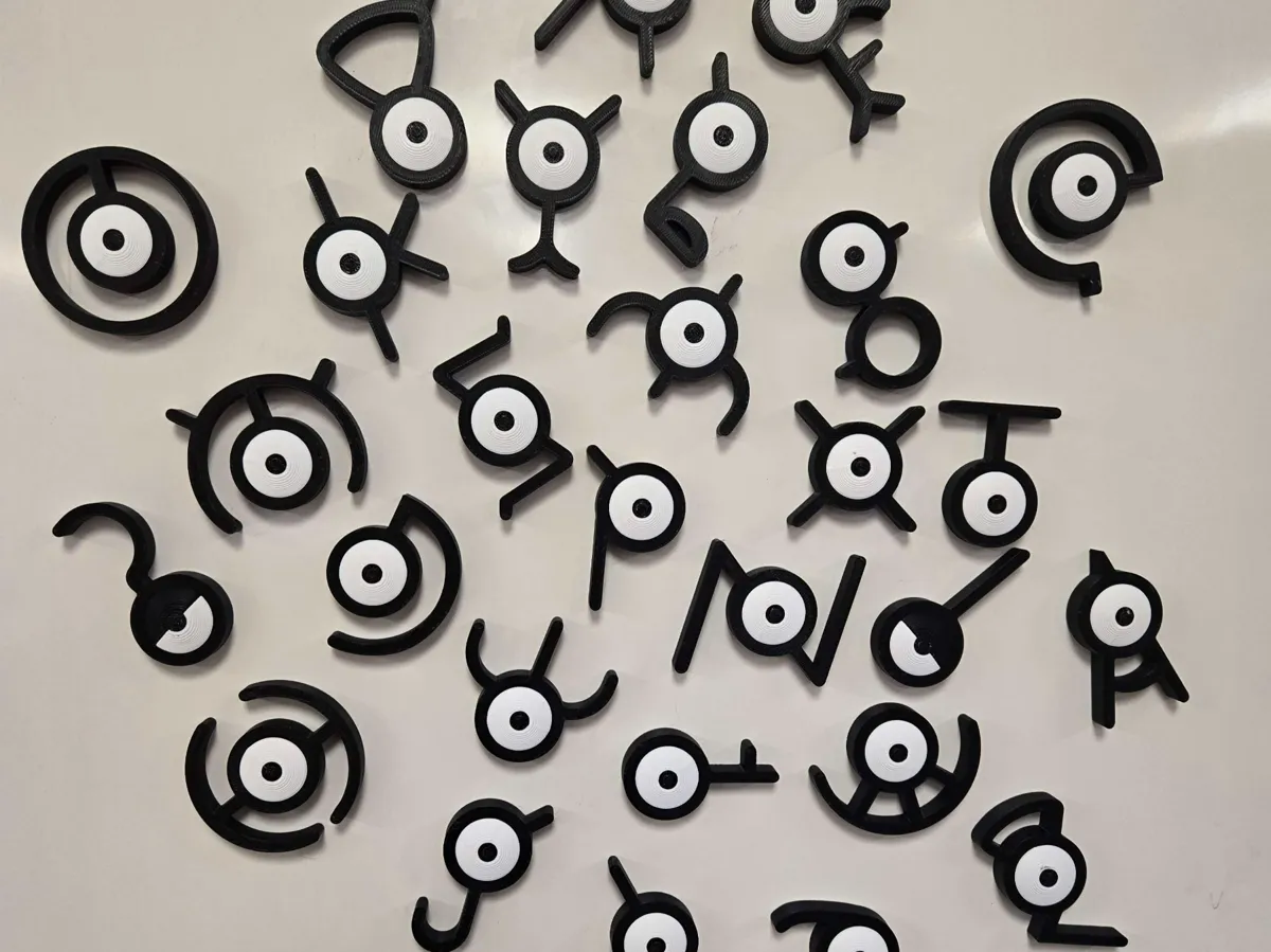 Pokémon Unkown Alphabet Magnets (Read Desc) - Free 3D Print Model ...